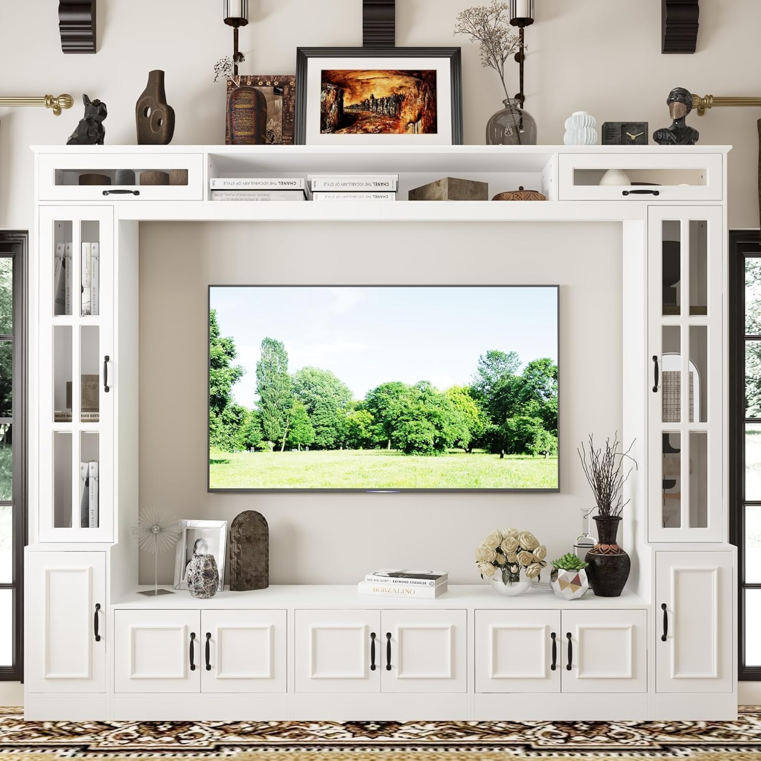 Amazon.com: ECACAD Wall Unit Media Console Entertainment Center with 12 ...