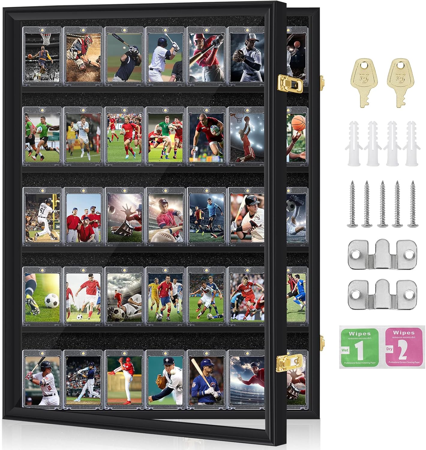 Amazon.com: Mlikero Baseball Card Display Case, 35 Graded Card Display ...
