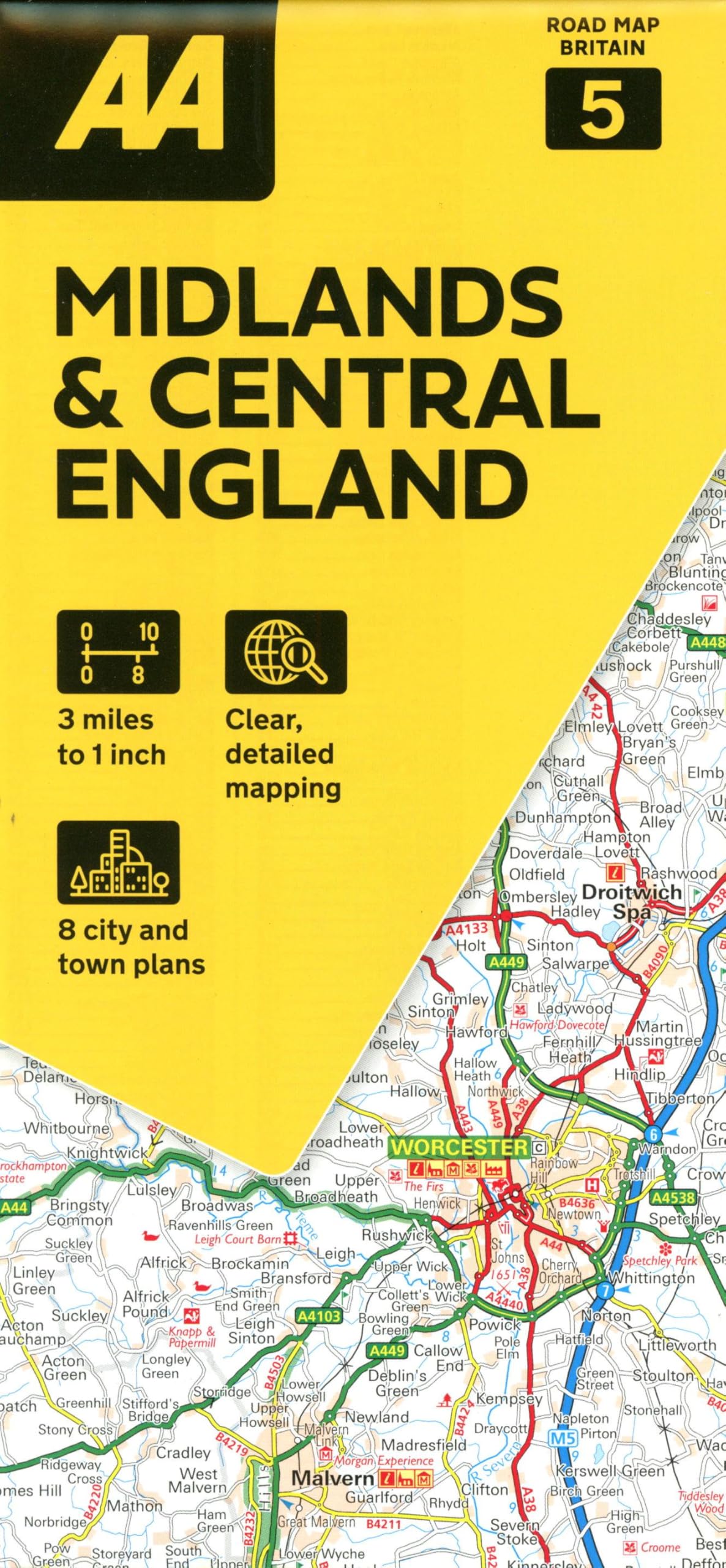 Road Map Midlands & Central England (AA Road Map Series 5) (AA Road Map ...