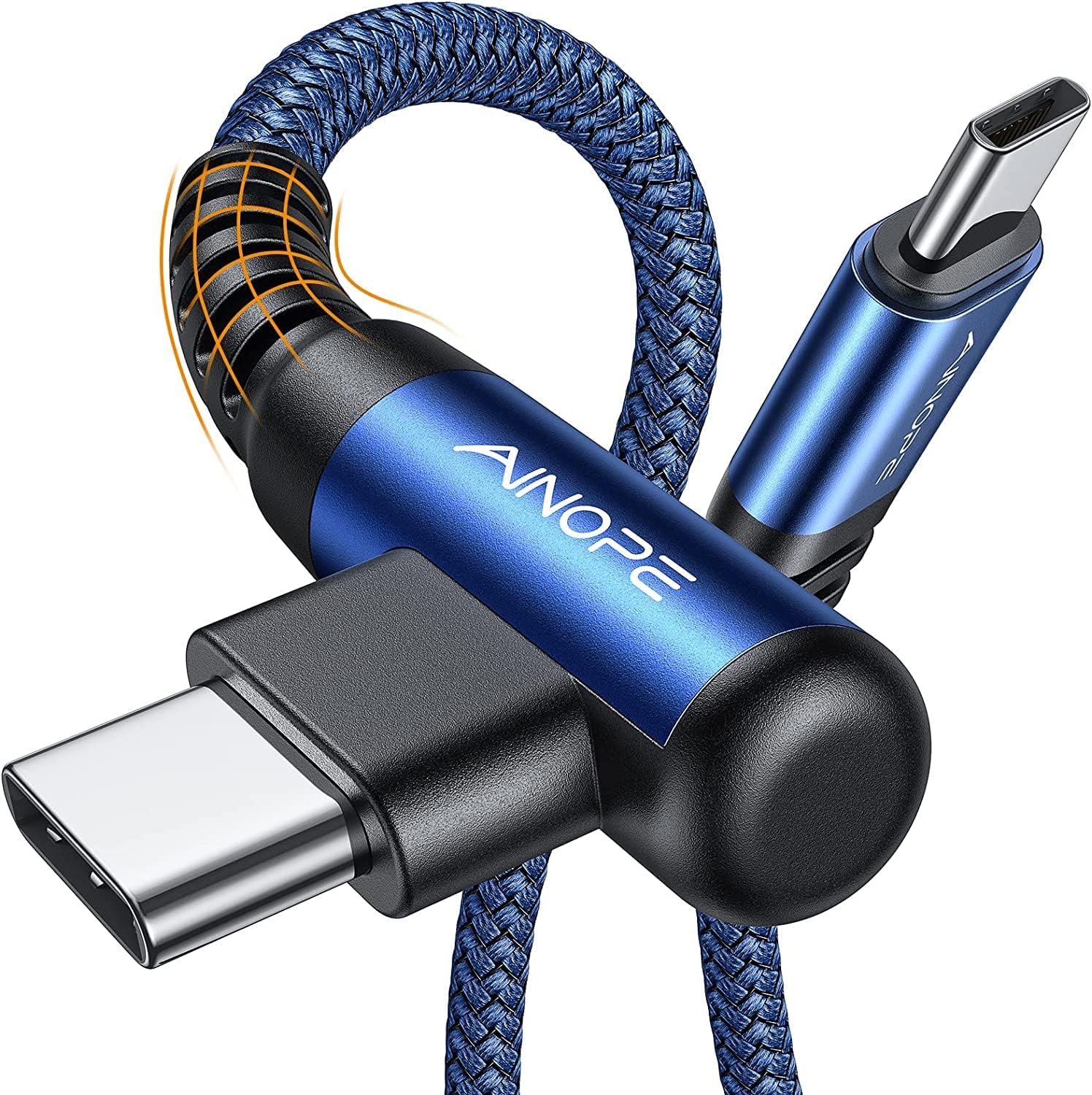 Amazon.com: AINOPE USB C Cable 60W 2-Pack 3.3ft Nylon Braided USB C to ...