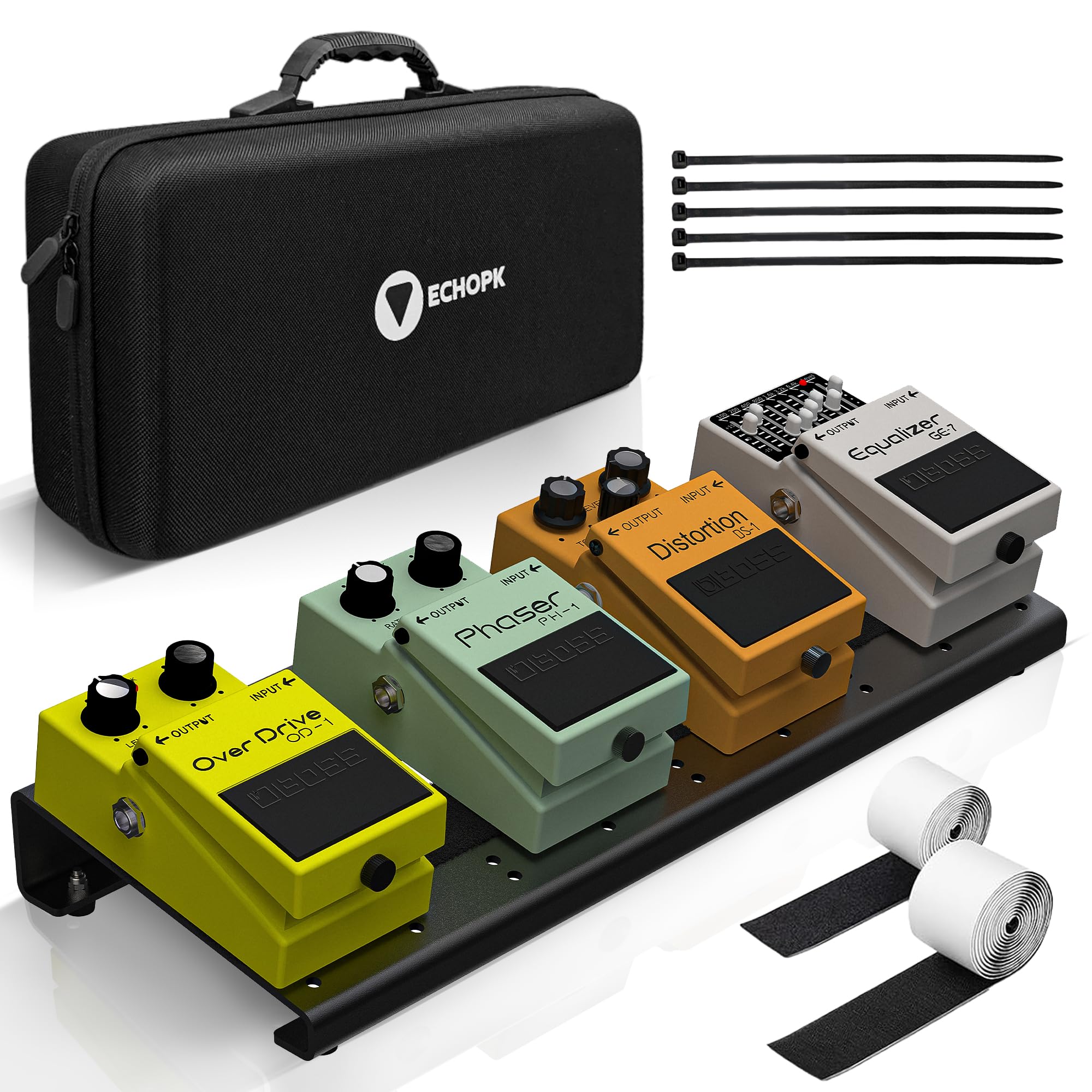 Guitar Pedal Board - EchoPK Small Aluminum Pedalboard with Protective ...