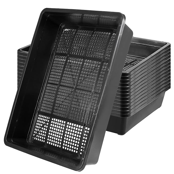 Buy MOUYAT 14 Pack 15 x12 Inch Seed Starter Trays, Plastic Mesh Bottom ...