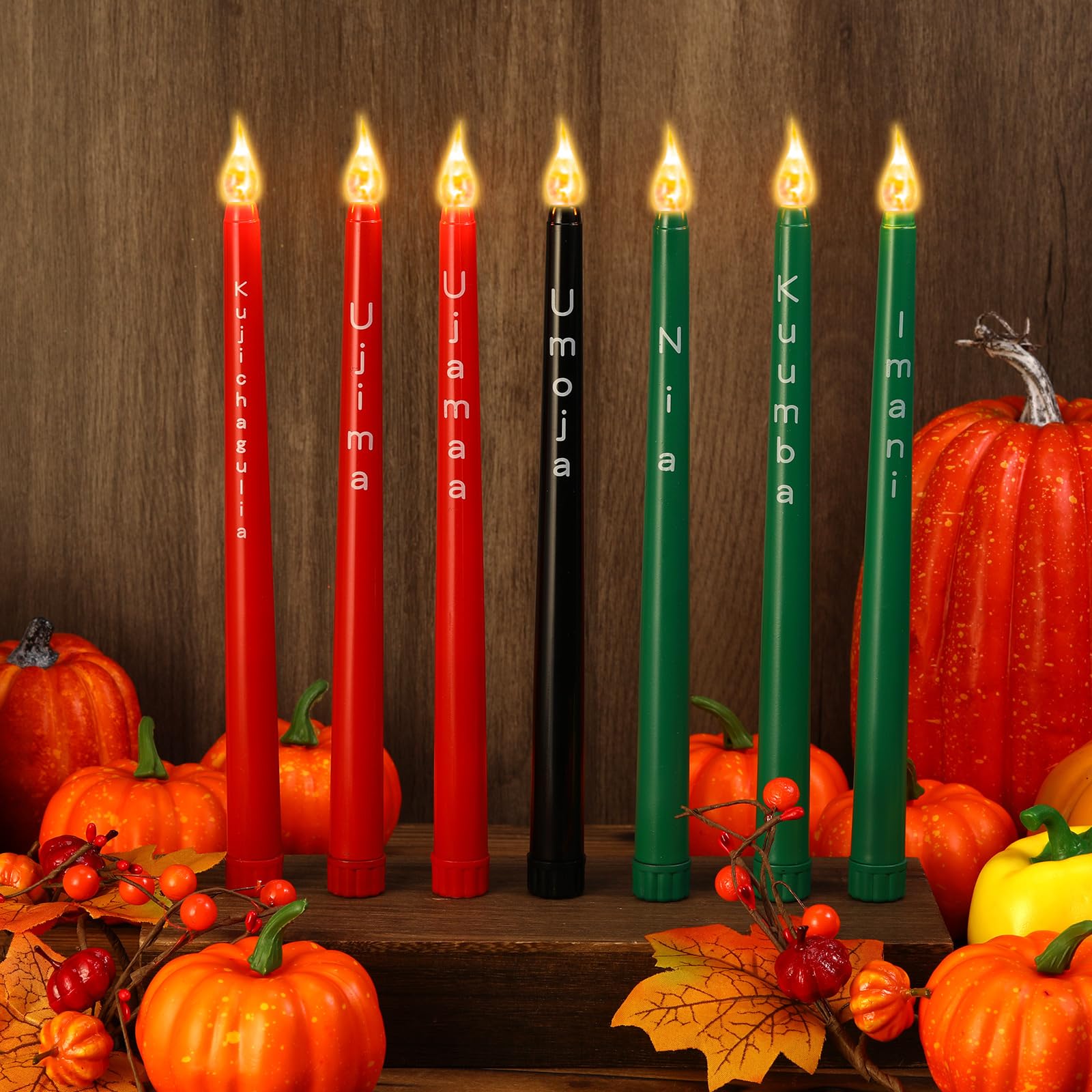 Amazon.com: Cunno 14 Pcs 2 Set LED Kwanzaa Candles Flameless Candles ...