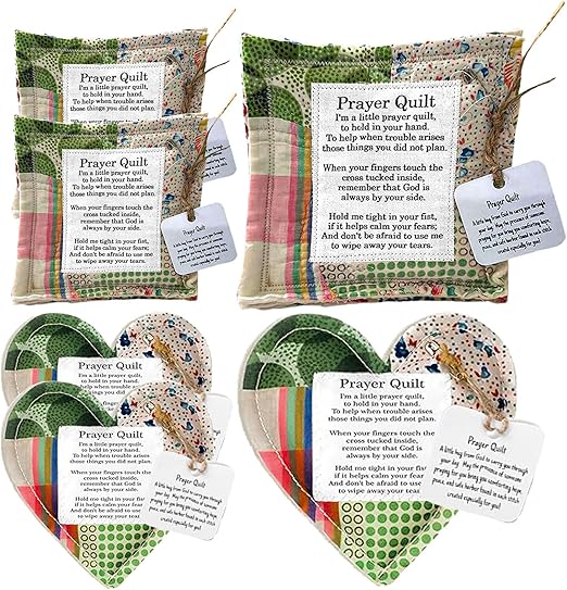 Amazon.com: CCSmall 6 Pcs Mini Pocket Prayer Quilts with Cross Inside ...