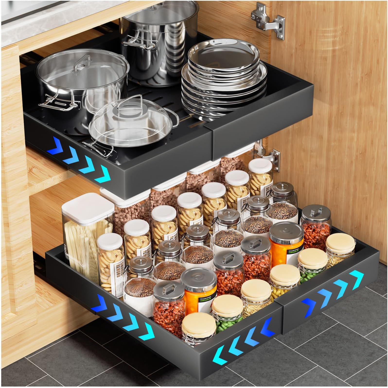 Amazon.com: YFXCVSL Pull Out Cabinet Organizer, Expandable(12.6''-20.5 ...