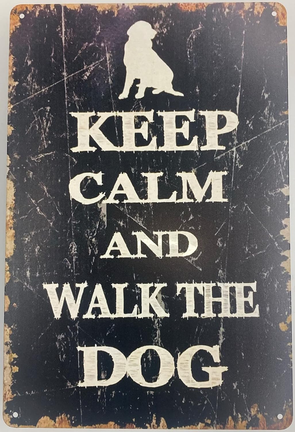Amazon.com: Keep Calm and Walk the Dog 8 x 12 in. Tin Sign Bar Plaque ...