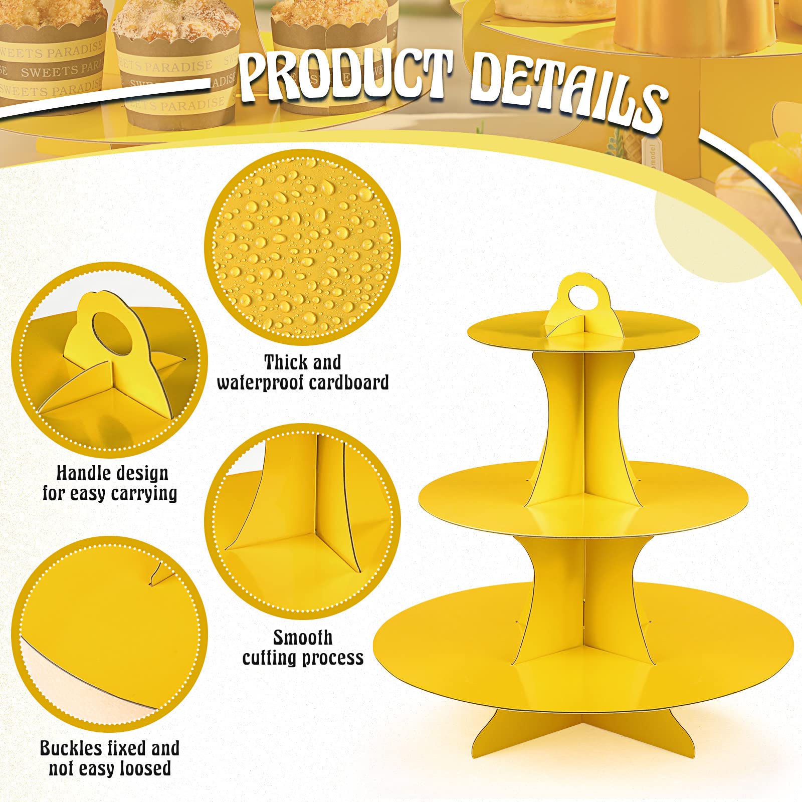 Snapklik.com : Zopeal 7 Pieces Cake Stand Set 3-Tier Cardboard Cupcake ...