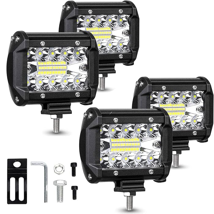 Buy Timisea LED Pods Light Bar, 4 Inch 240W LED Light Bar,4PCS Quad Row ...