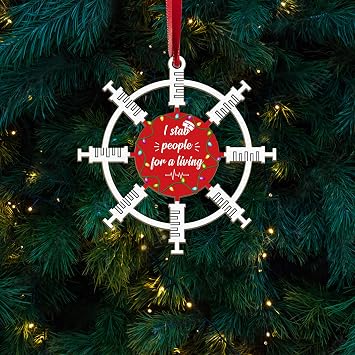 Syringe Snowflake Christmas Ornament, Funny Phlebotomist Xmas Tree ...