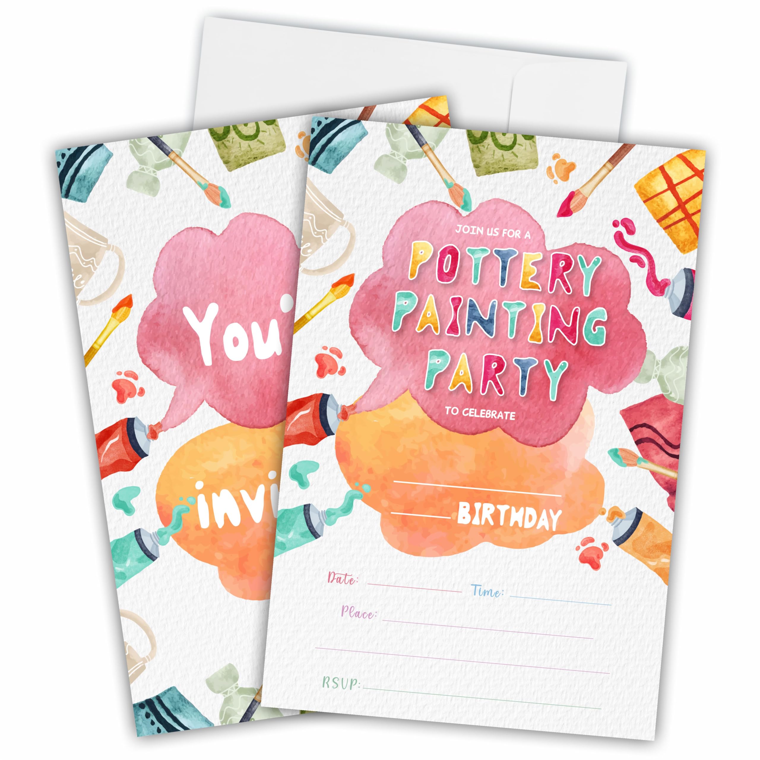 Pottery Painting Party Invitations