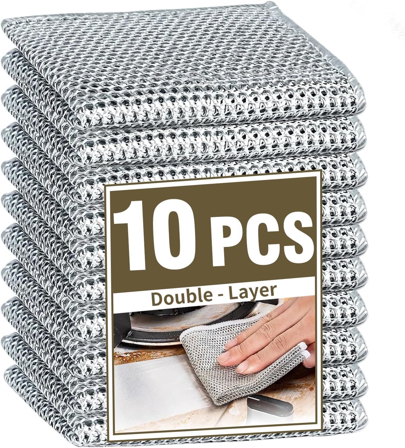 Amazon.com: Lzziib 10 Pcs New Upgrade Steel Wire Dishcloth,Powerful ...