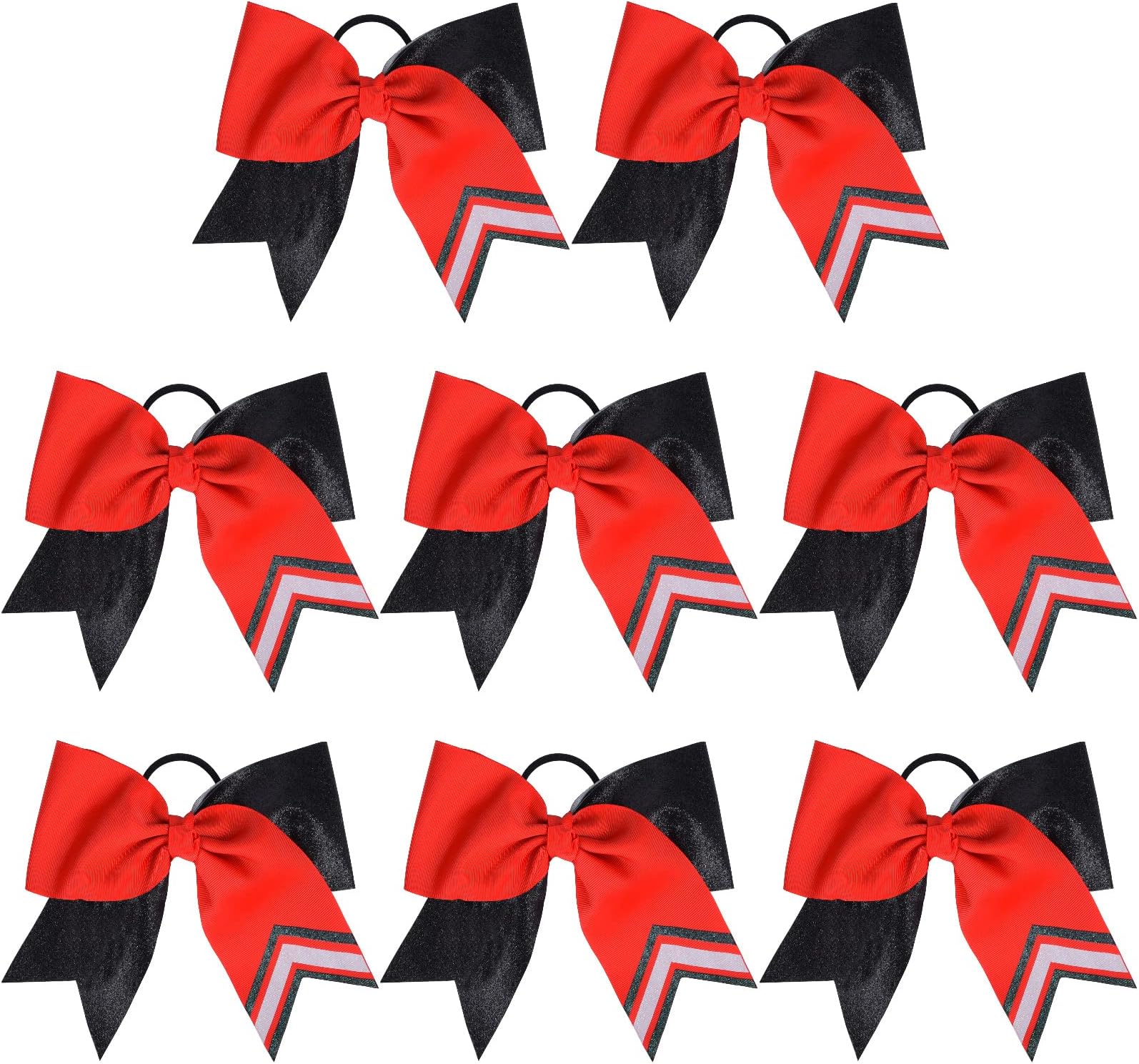 Amazon.com : 8 Inch Jumbo Cheerleader Bows with Bling Fling Rhinestones ...