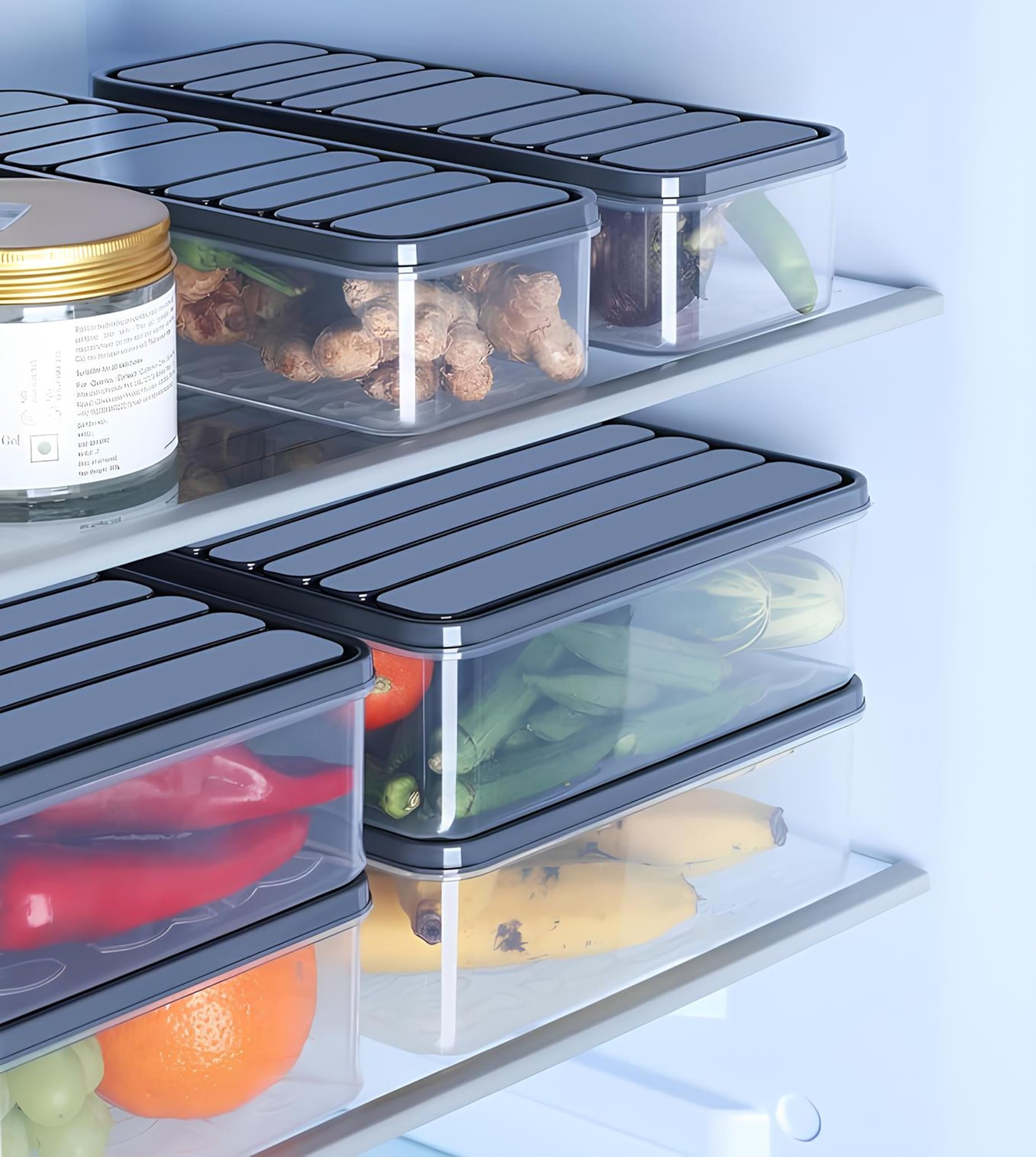 Buy PRAFU Polypropylene 6 Fridge Storage Boxes Freezer Storage ...