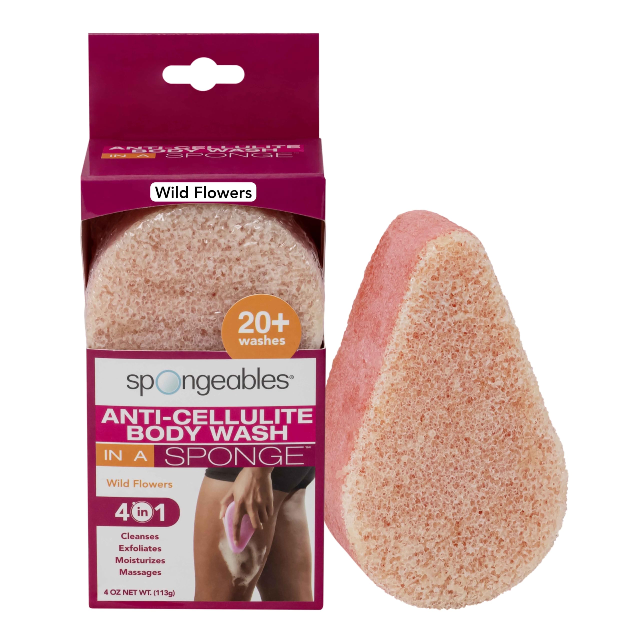 Amazon.com: Spongeables Anti Cellulite Body Wash in a 20+ Wash Sponge ...