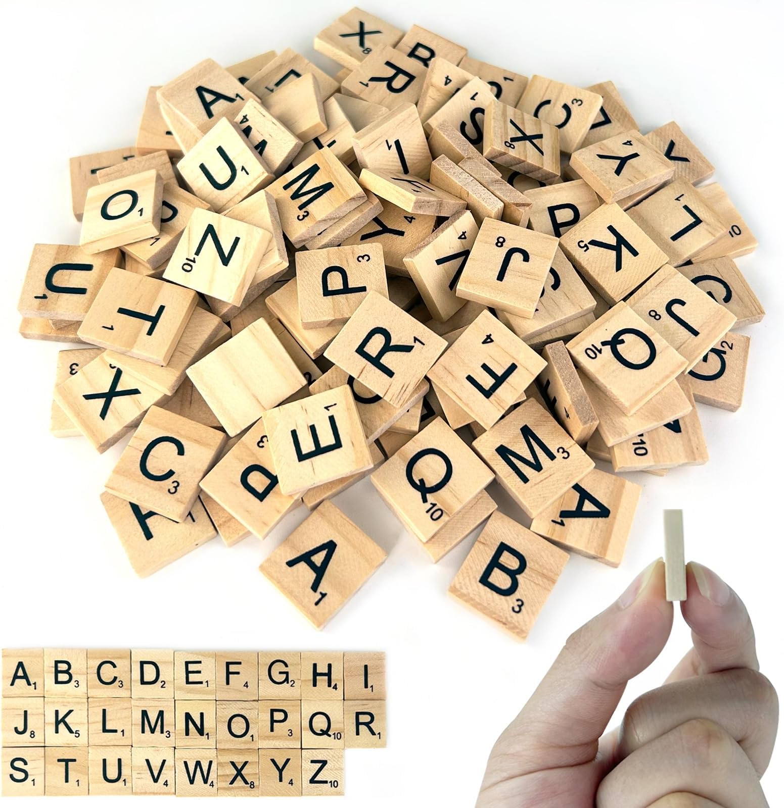 200pcs Lettres en Bois,Lettre Scrabble Bois,Lettre Bois,Lettres de ...