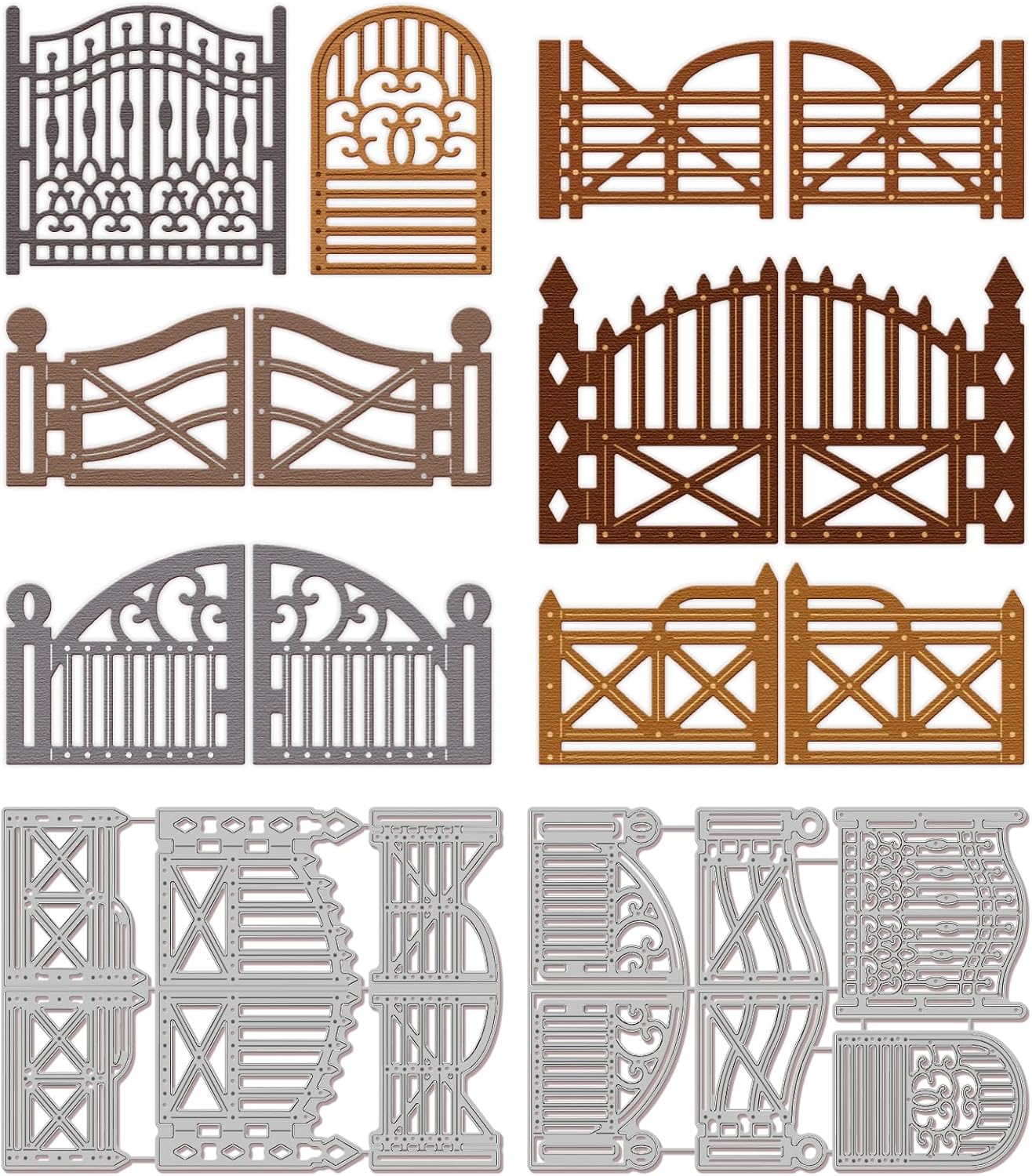 Amazon.com: GLOBLELAND Fence Gate Cutting Dies Fence Metal Die Cuts ...
