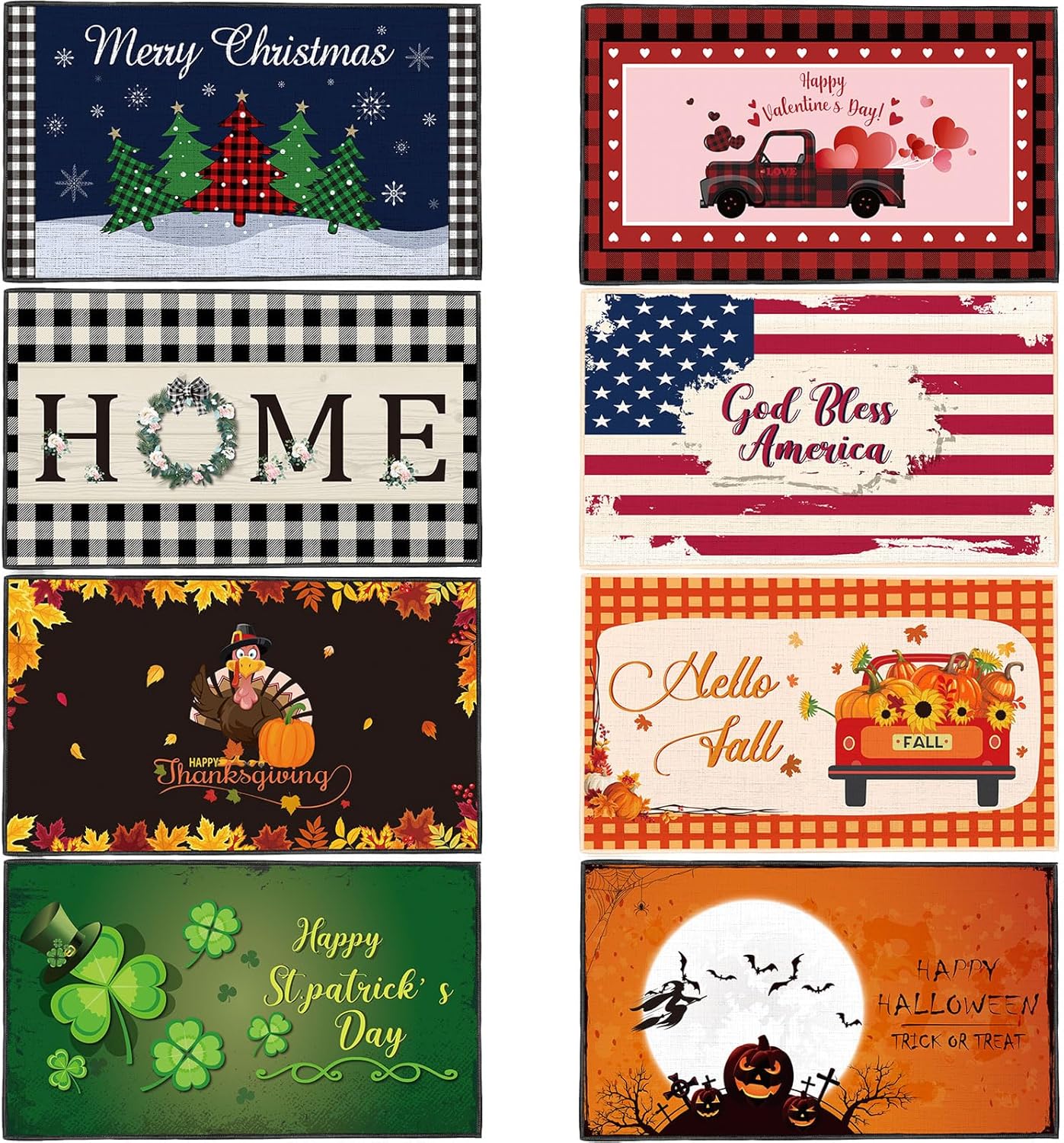 Amazon.com: Timgle 8 Pcs Seasonal Door Mat 29 x 17 Inch Interchangeable ...