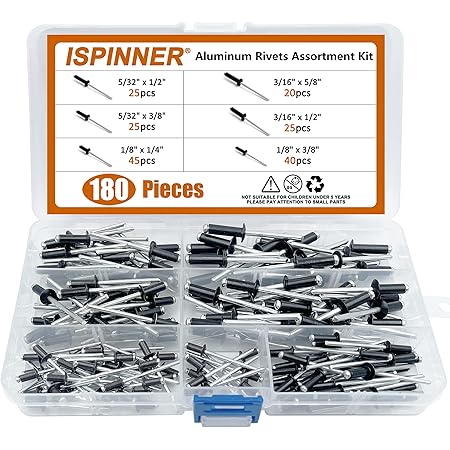 Amazon.com: ISPINNER 125pcs Large Flange Aluminum Blind Rivets, Pop ...