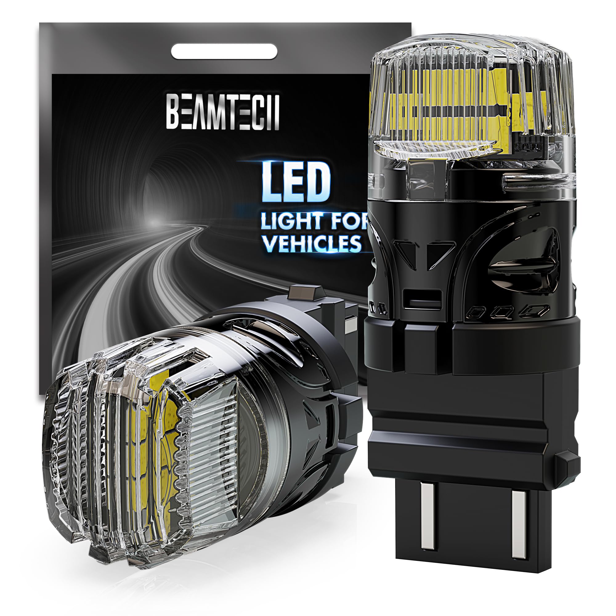 Amazon.com: BEAMTECH 3157 3156 LED Bulbs Reverse Lights, 6500K White ...
