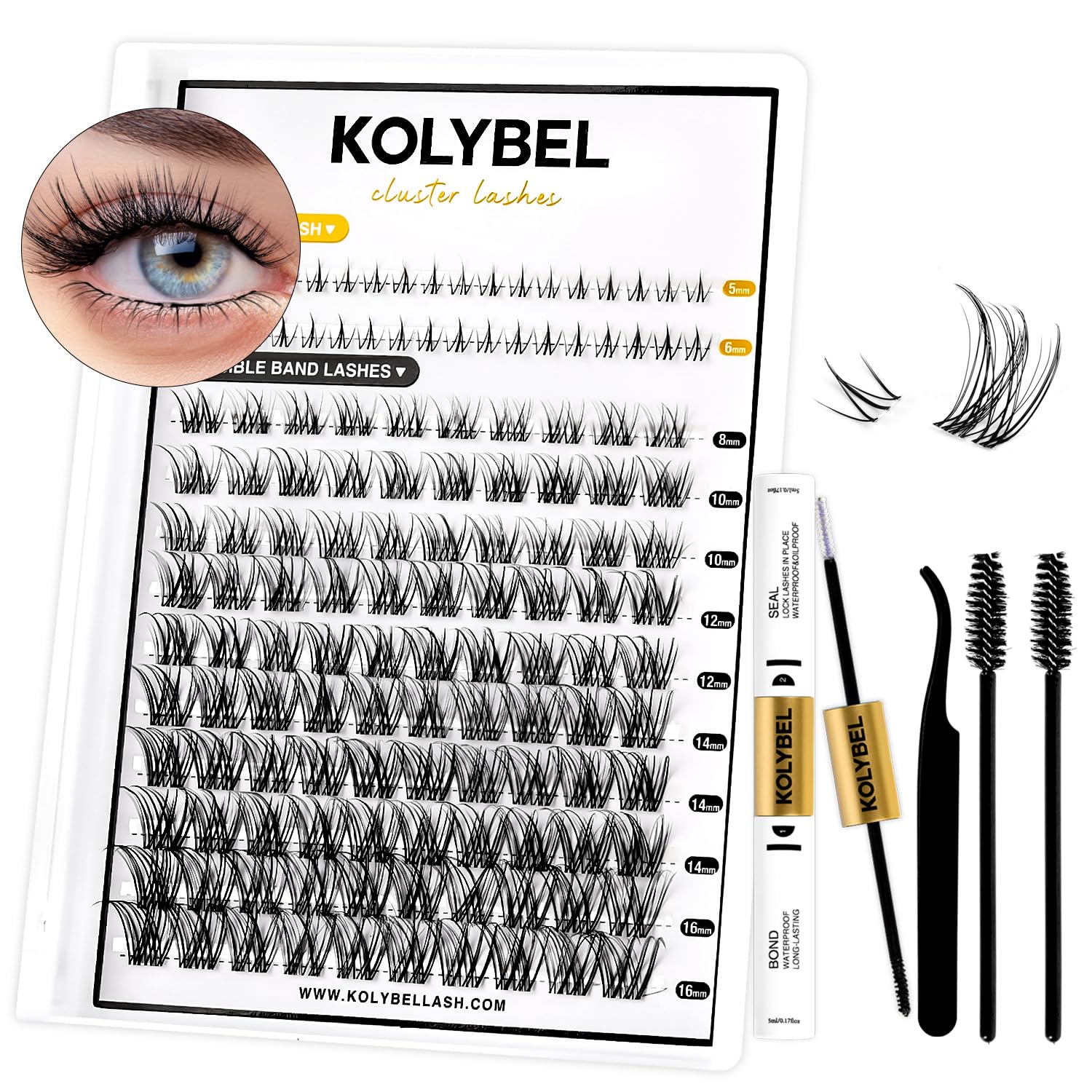 Amazon.com: Kolybel Lash Clusters Kit Wispy Natural Lash Clusters Kit 8 ...