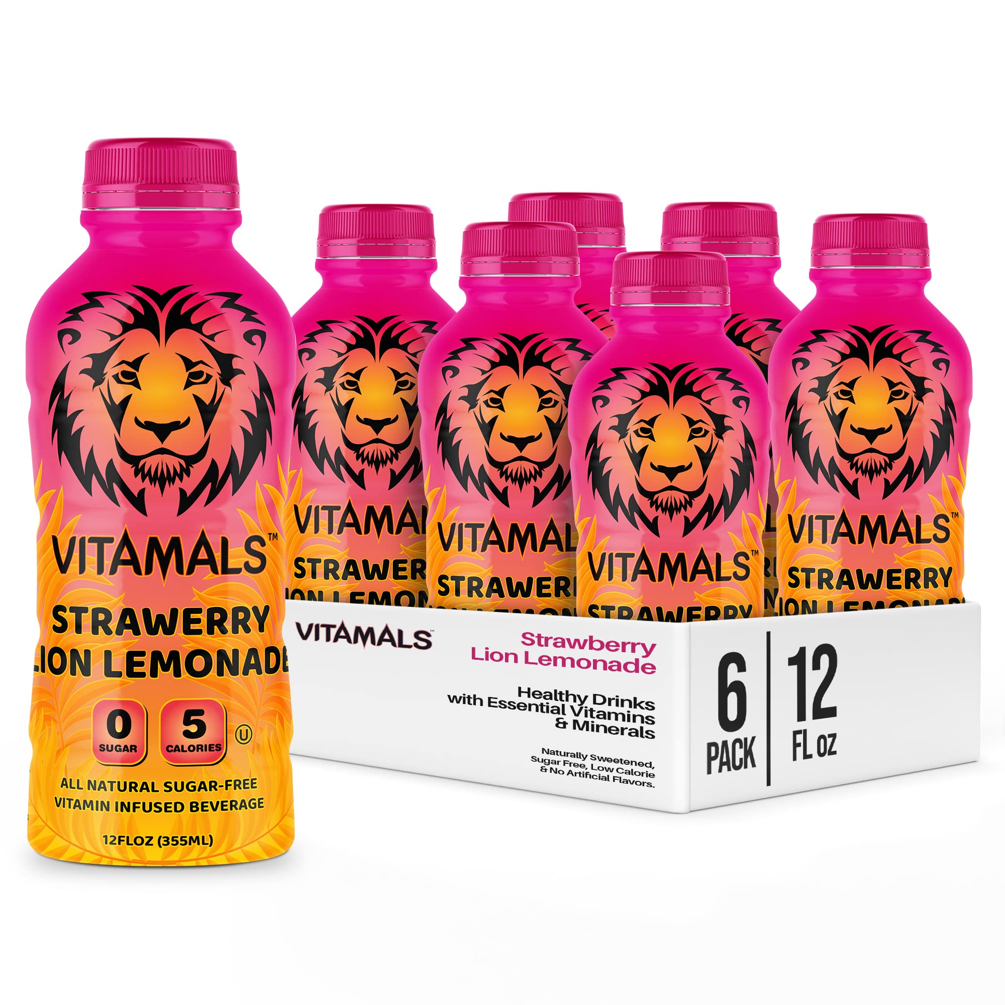 Amazon.com: Strawberry Lion Lemonade - All Natural, Sugar Free Vitamin ...