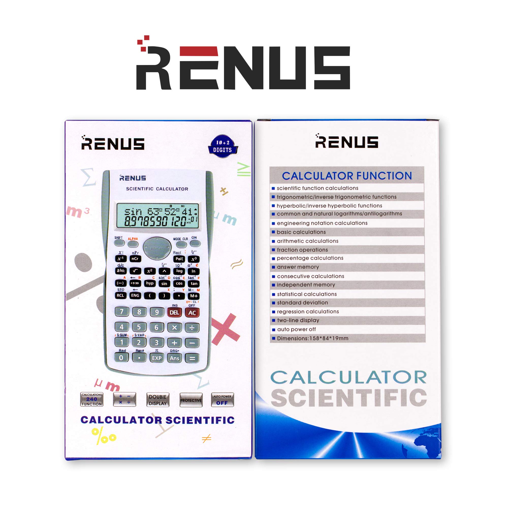 RENUS 2 Line Engineering Scientific Calculator Function Calculator For renus-2-line-engineering-scientific-calculator-function-calculator-for