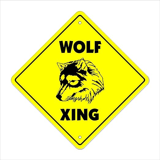 Amazon.de: Wolf Crossing Schild Zone Xing - Indoor/Outdoor, 35,6 cm ...