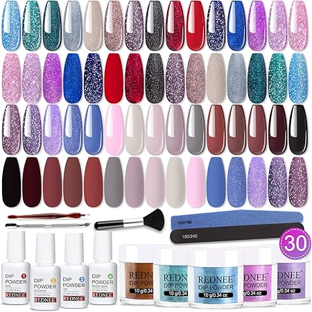 Amazon.com: AZUREBEAUTY 31Pcs Dip Powder Nail Kit Starter, 20 Colors ...