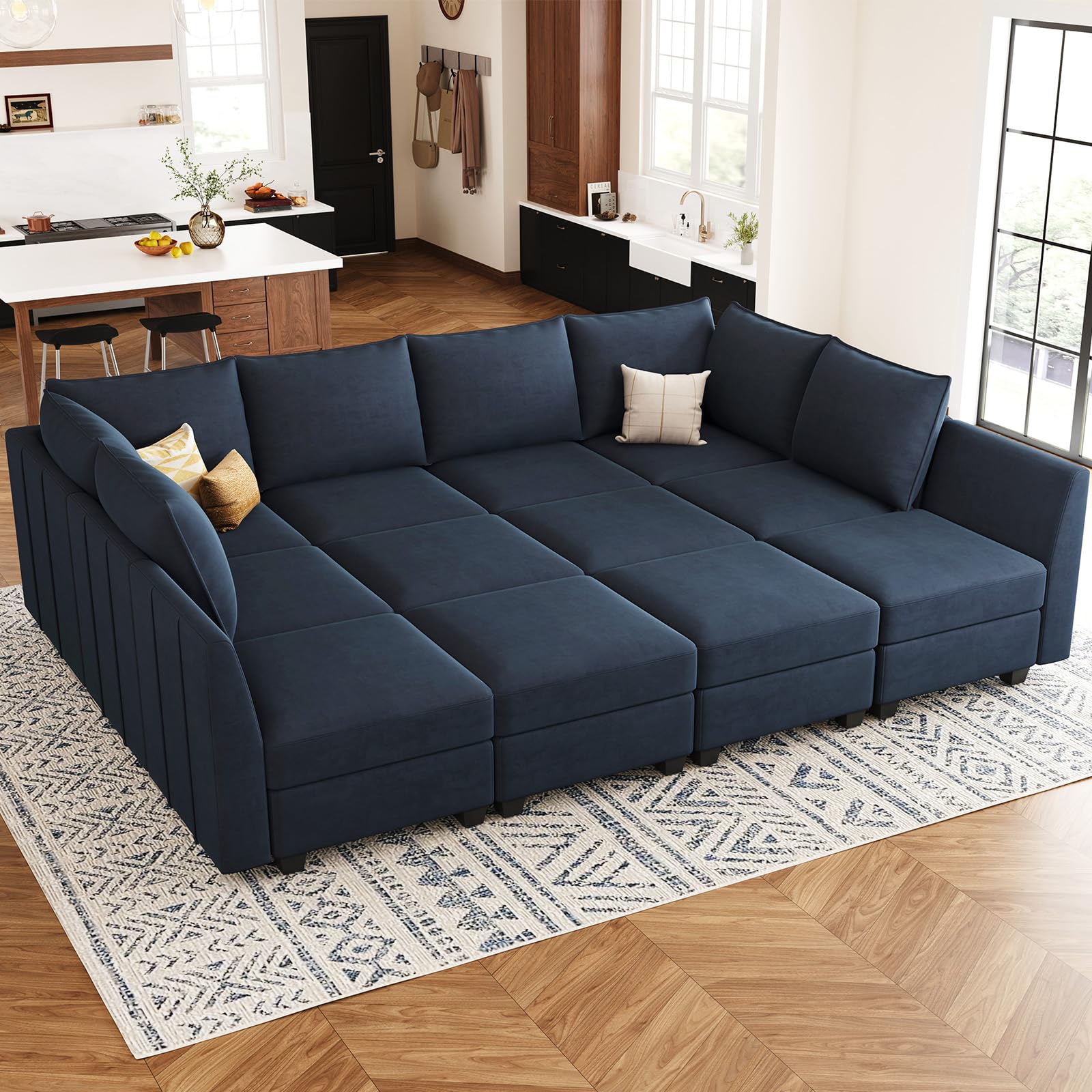 Amazon.com: Belffin Oversized Modular Sectional Couch Sleeper Sectional ...