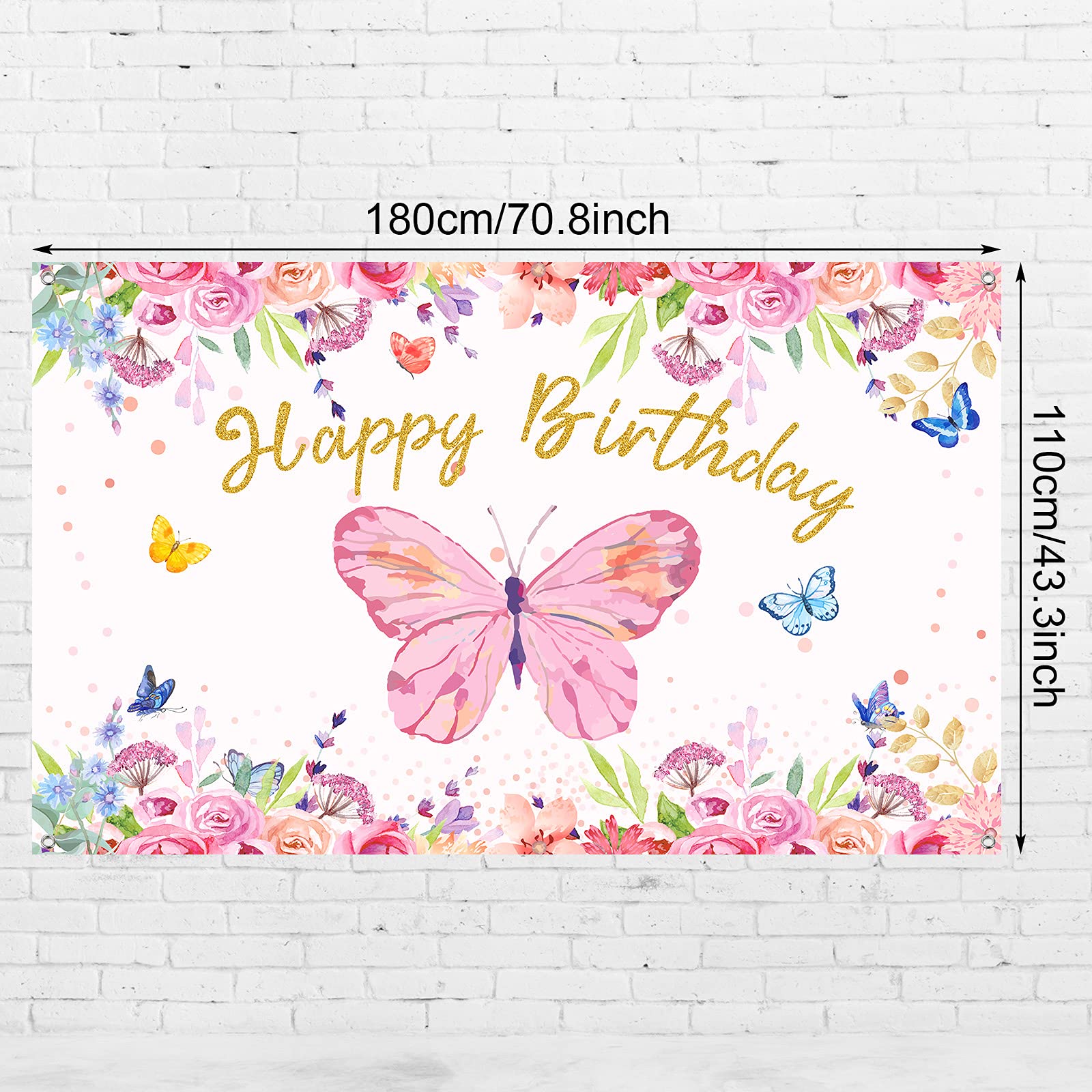Buy Butterfly Birthday Party Decorations Supplies Butterfly Backdrop ...