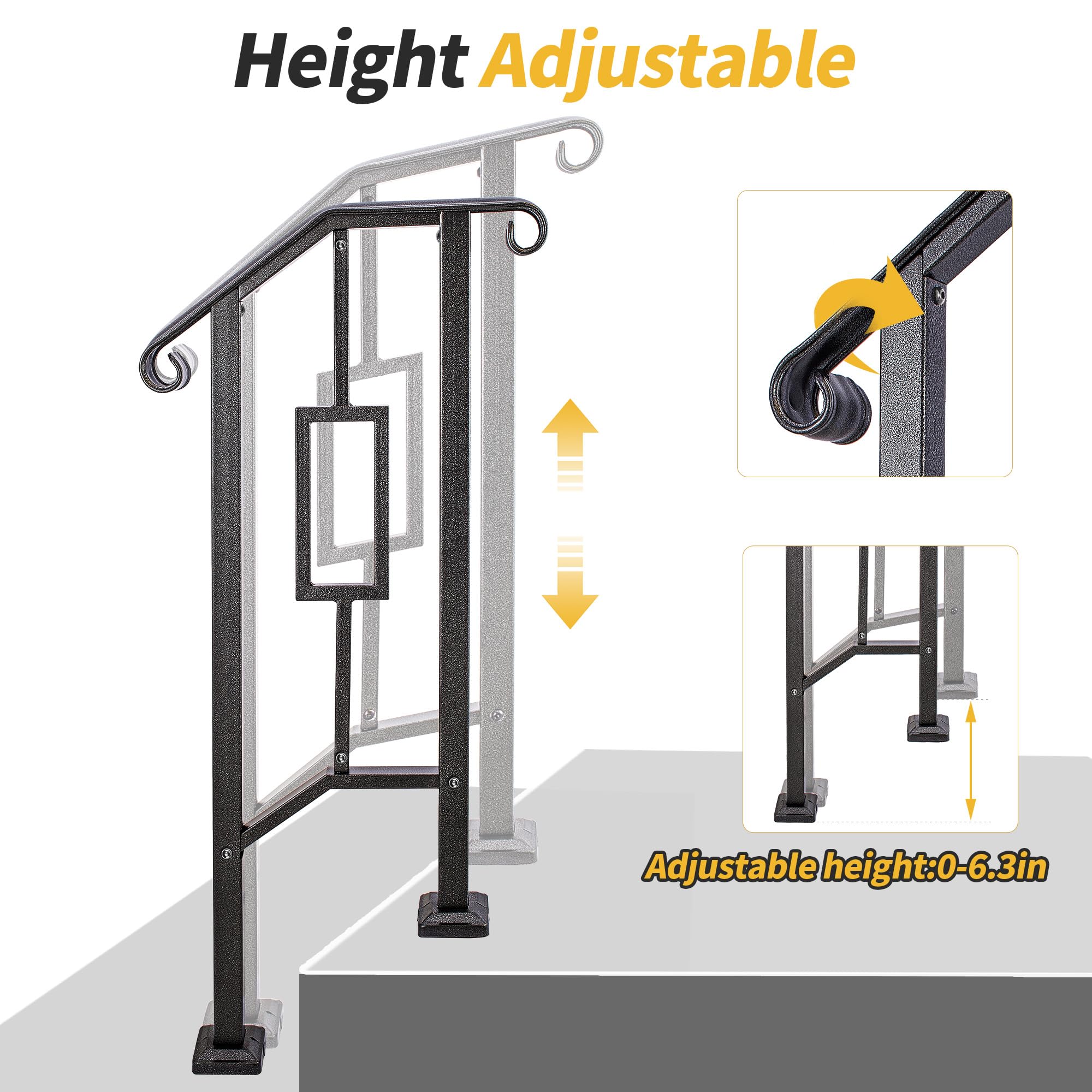 Snapklik.com : Wrought Mattle Iron Outdoor Handrails - Concave & Convex ...