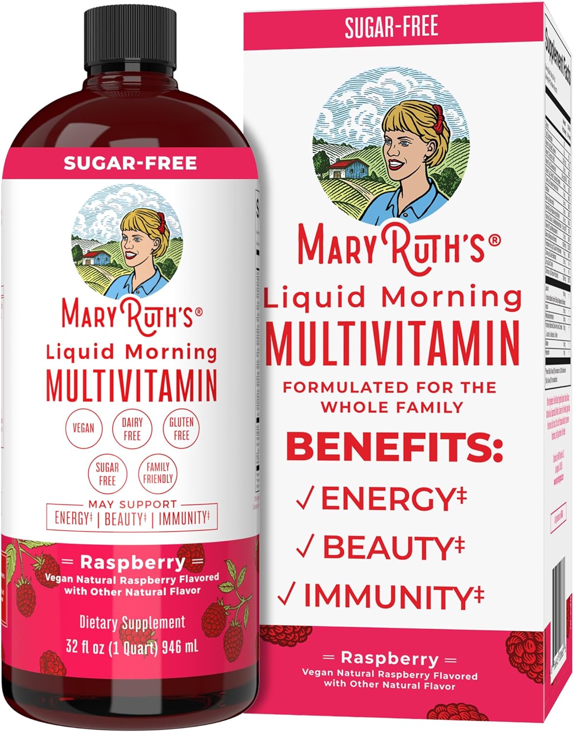 Amazon.com: Mary Ruth's Multivitamínico líquido matutino de frambuesa ...