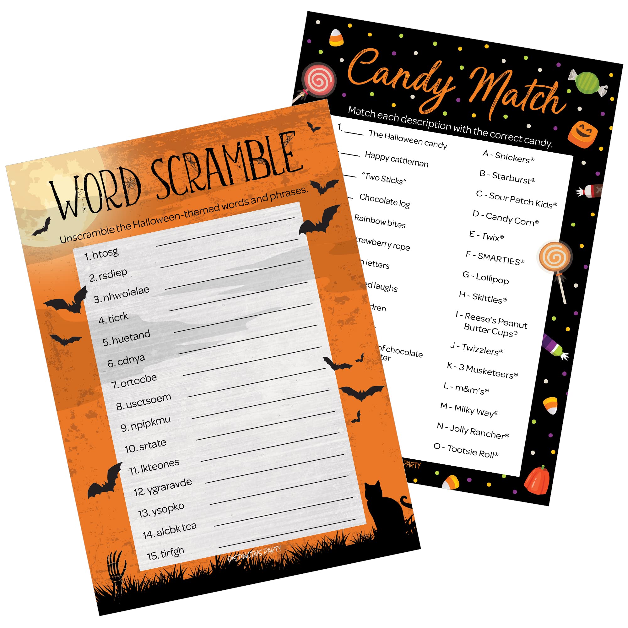Buy Halloween Party Activity - Word Scramble and Candy Match Guessing ...