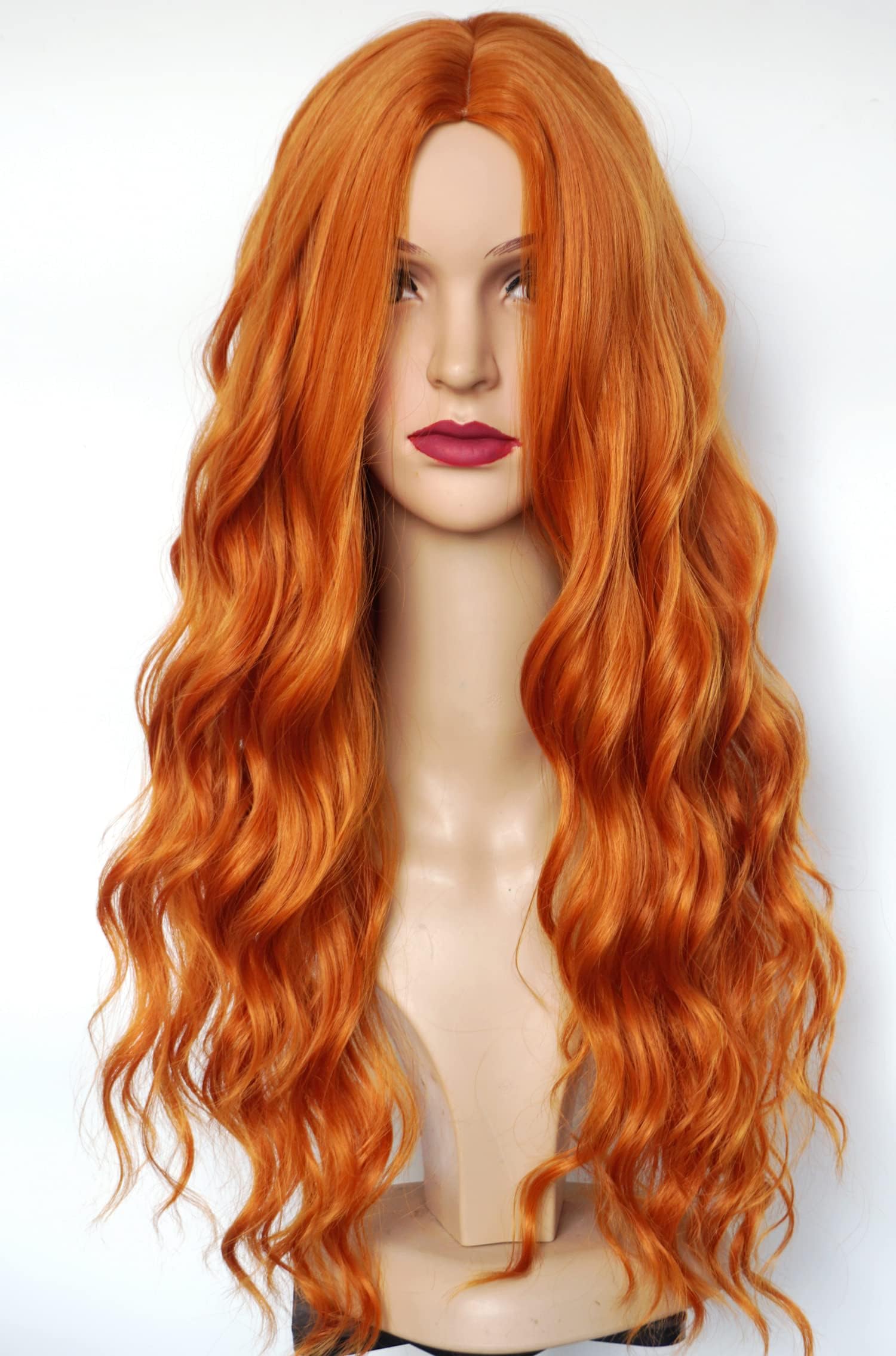 Amazon.com : Rugelyss Long Wavy Auburn Red Wigs for Women, Layered ...