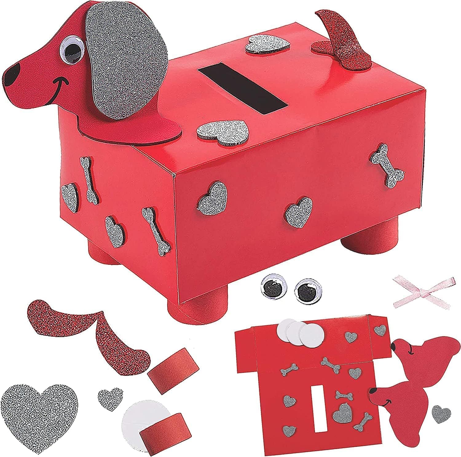 Amazon.com: Pasimy Valentines DIY Mailbox for Kids with 33 Greeting ...
