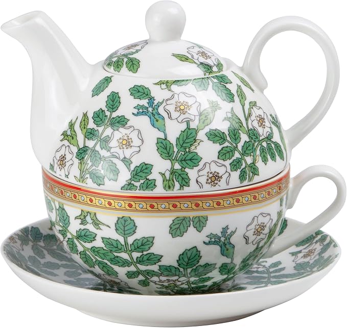 Amazon.com | Grace Teaware Porcelain 4-Piece Tea For One (Floral Green ...