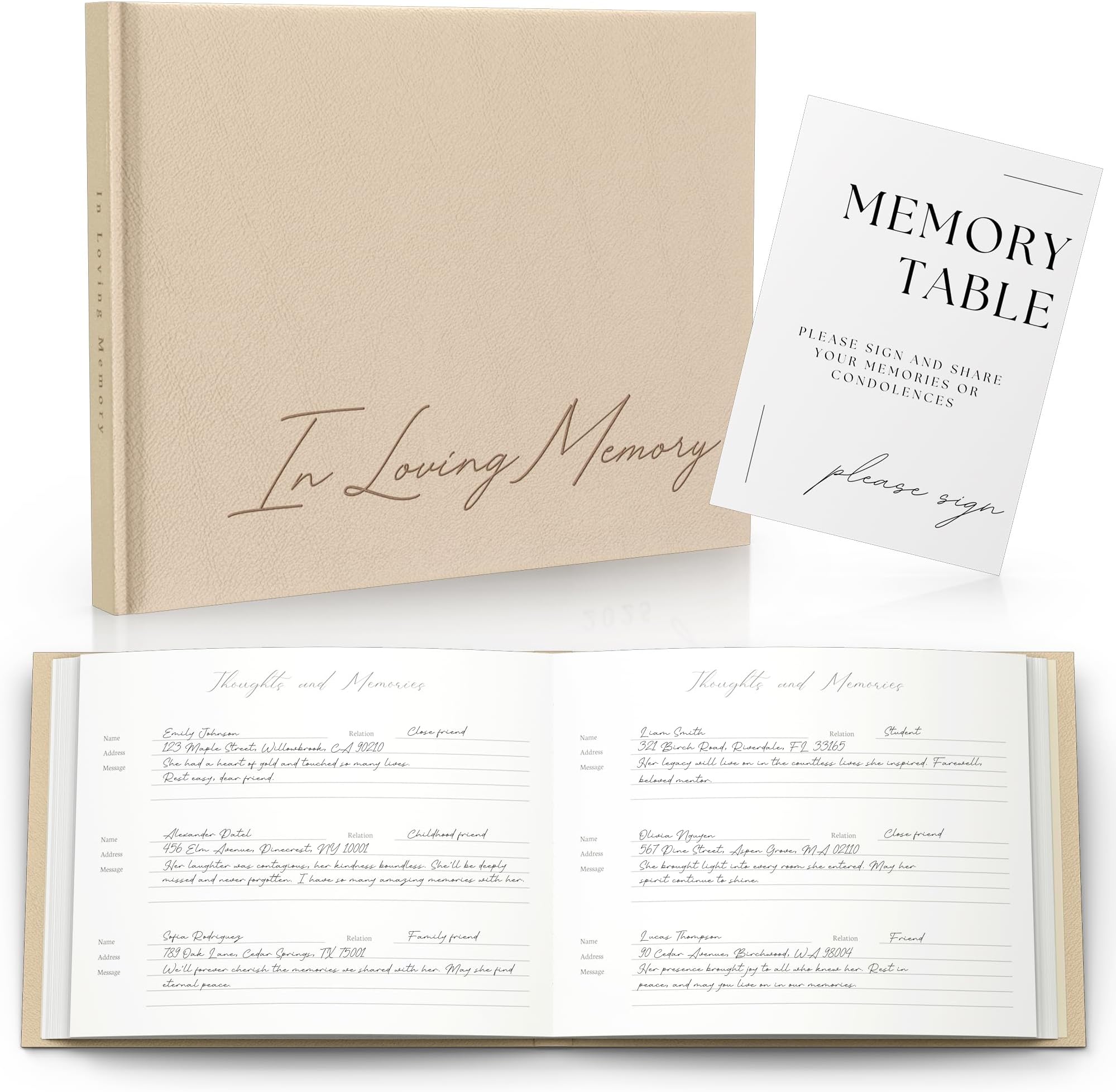 Amazon.com: XKDOUS Linen Funeral Guest Book for Memorial Service Hardcover in Loving Memory ...