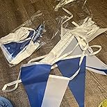 Amazon.com: LoveVC 100 Feet Blue White Pennant Banner Flags String ...