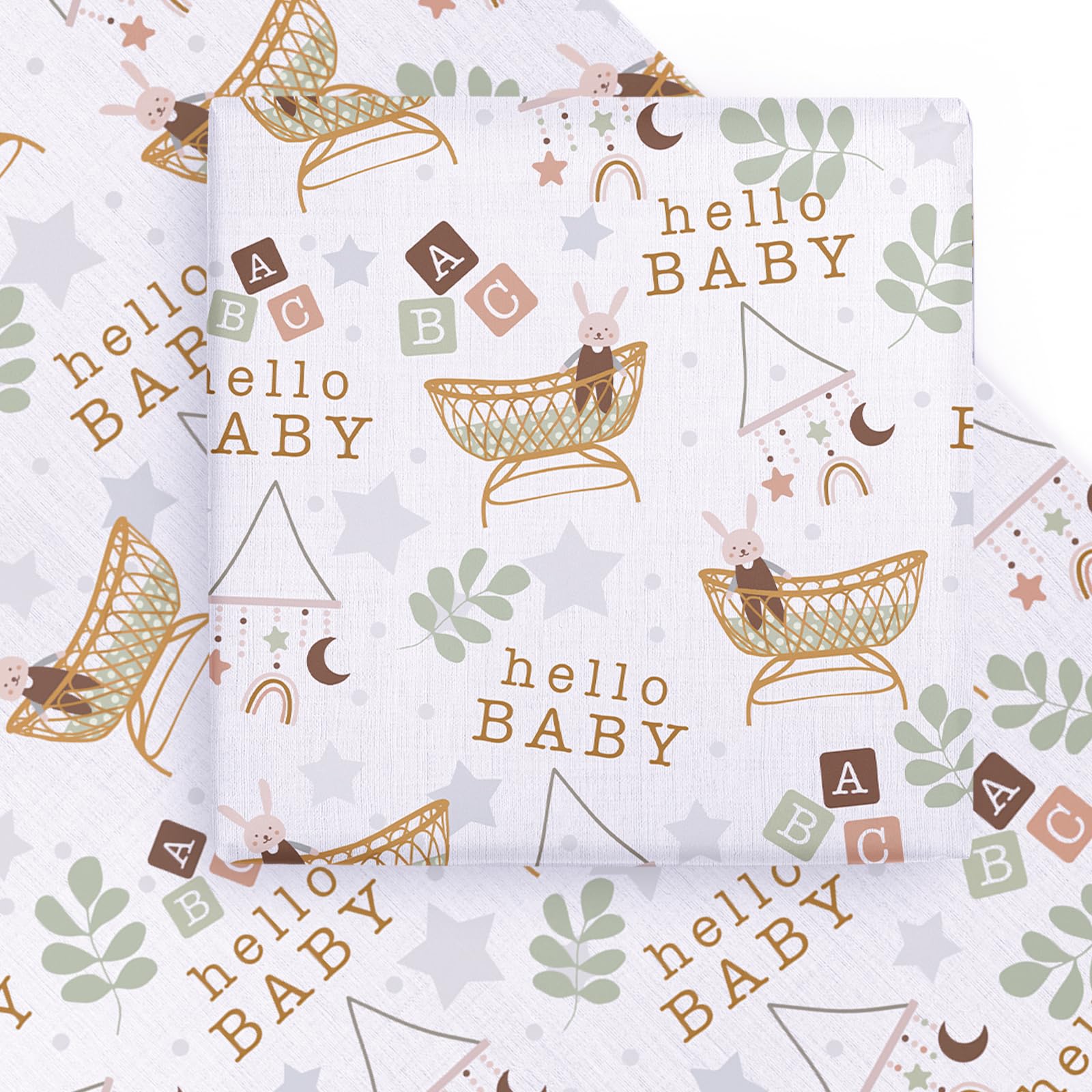 Amazon.com: WRAPAHOLIC Baby Shower Wrapping Paper Sheet - 6 Sheets ...