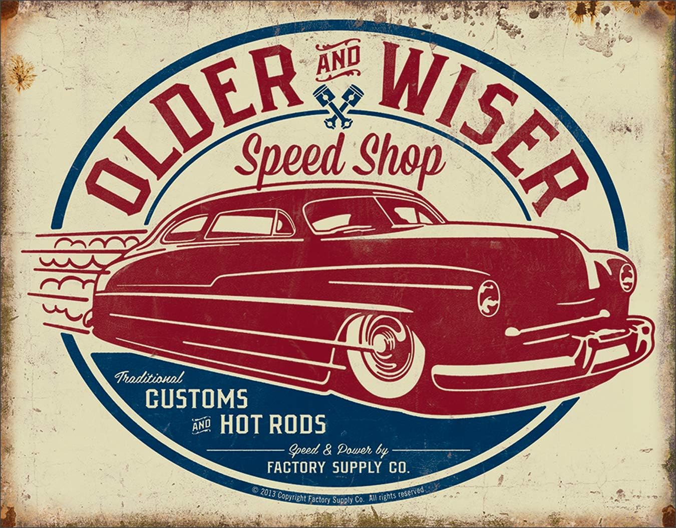 Amazon.com: Desperate Enterprises Older & Wiser Speed Shop - 50's Rod ...