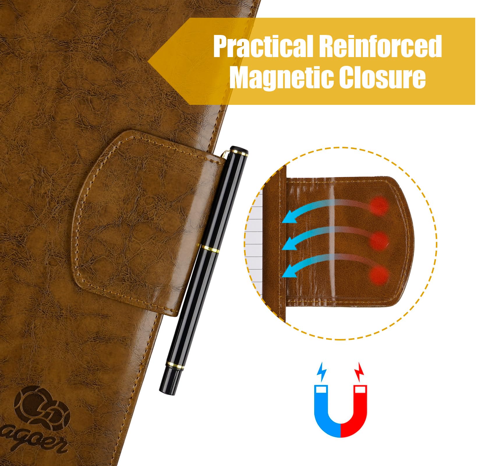 Agoer A4 Clipboard Folder,Faux Leather Conference Portfolio with ...