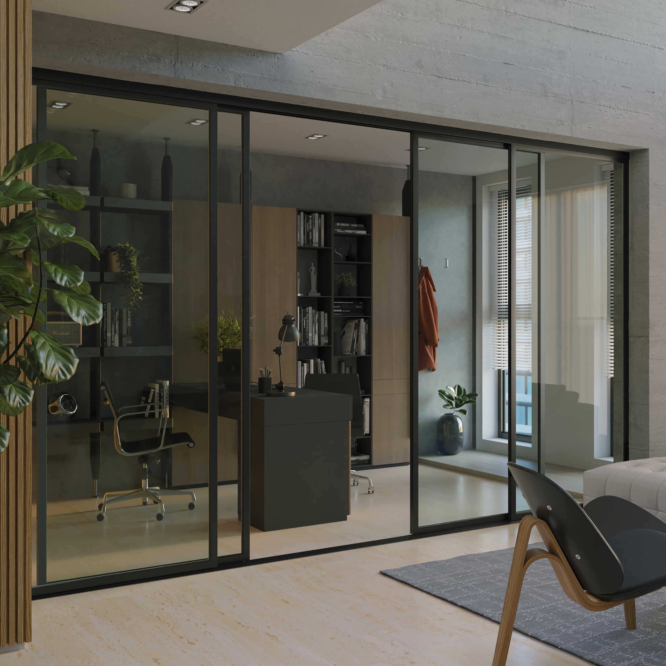 Amazon.com - Doors 55 Glass Room Divider Panel and Partition Wall ...