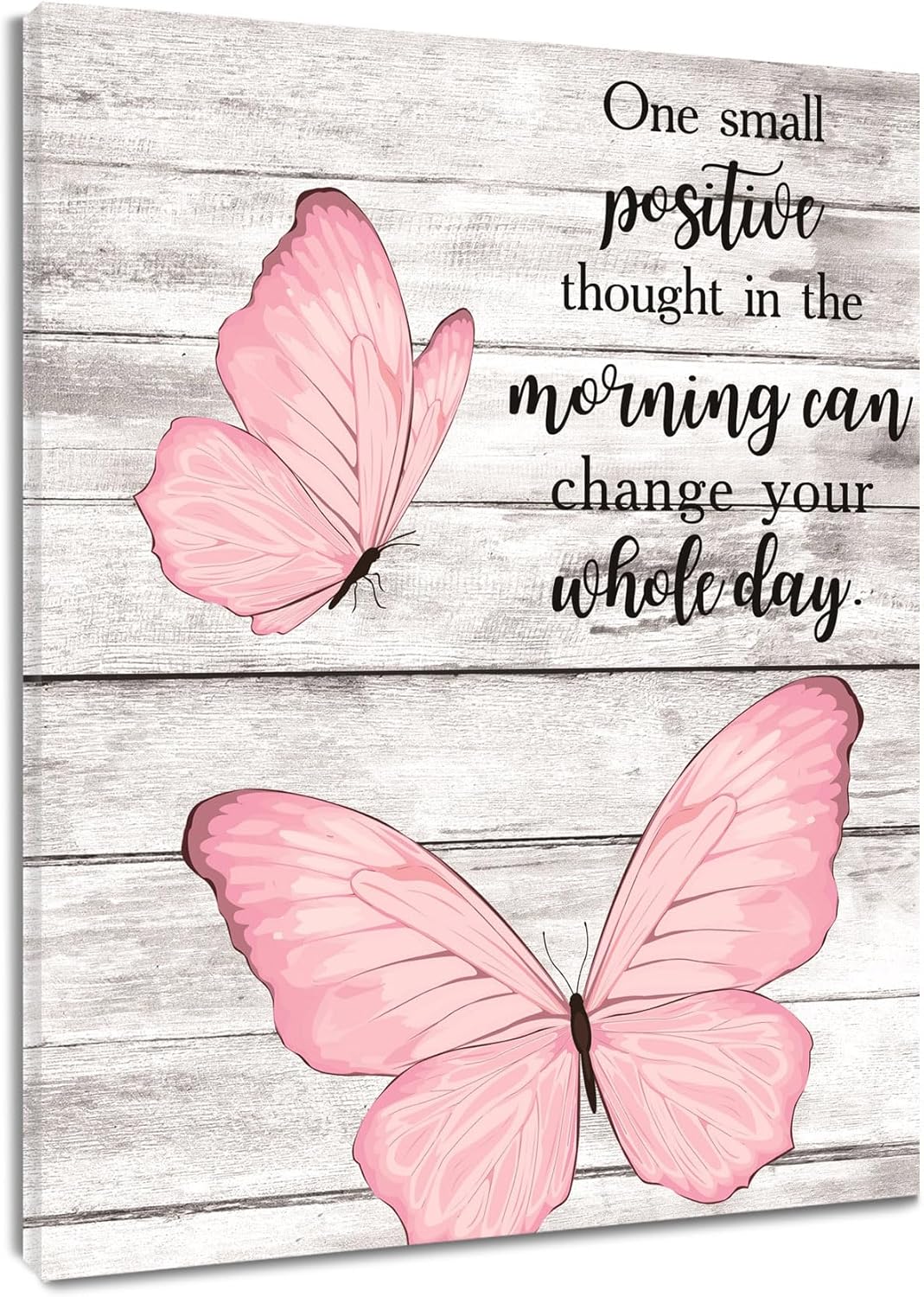 Amazon.com: HVEST Butterfly Quote Wall Art, Pink Butterfly with ...