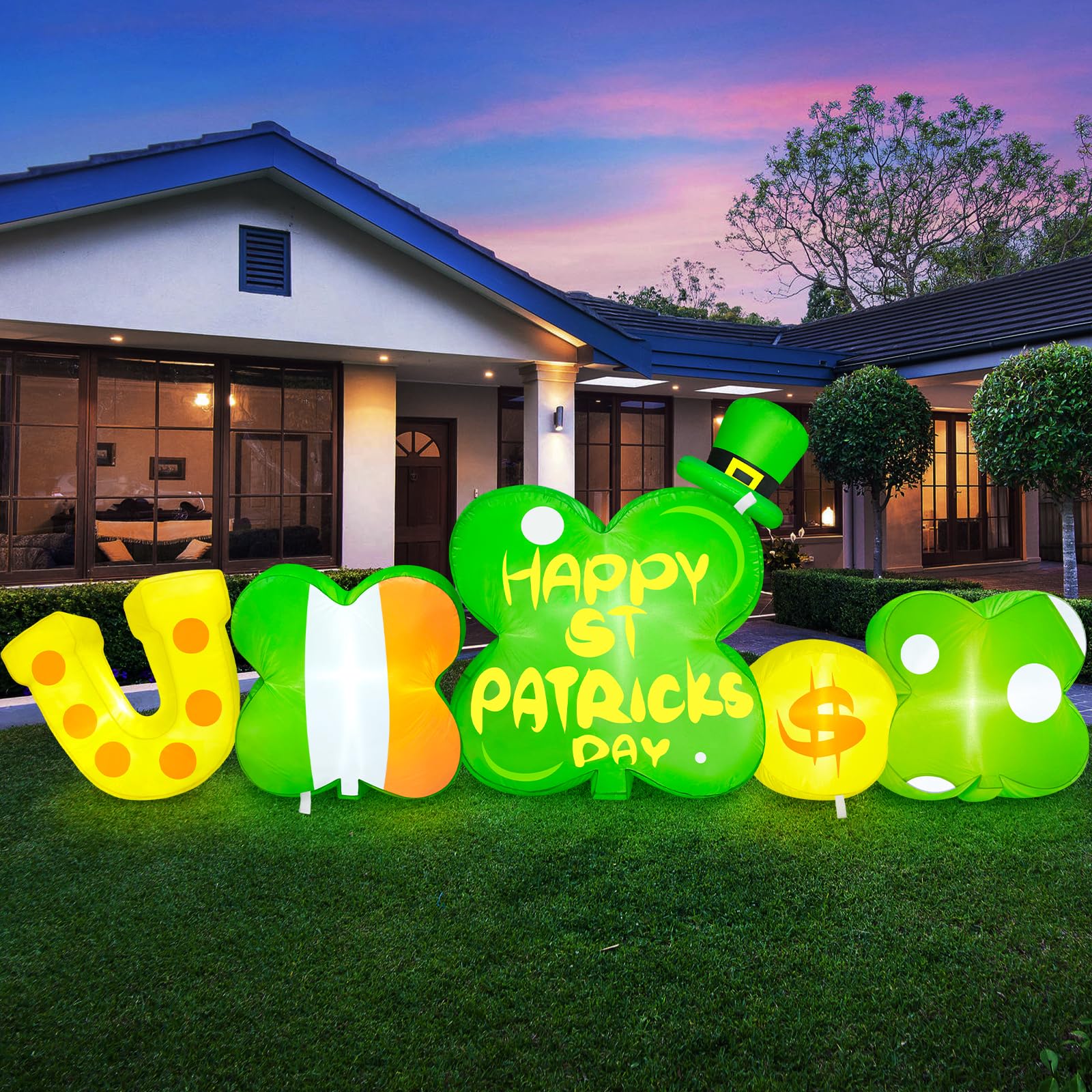 Amazon.com: MICOCAH 8FT Long St Patricks Day Inflatables Outdoor ...