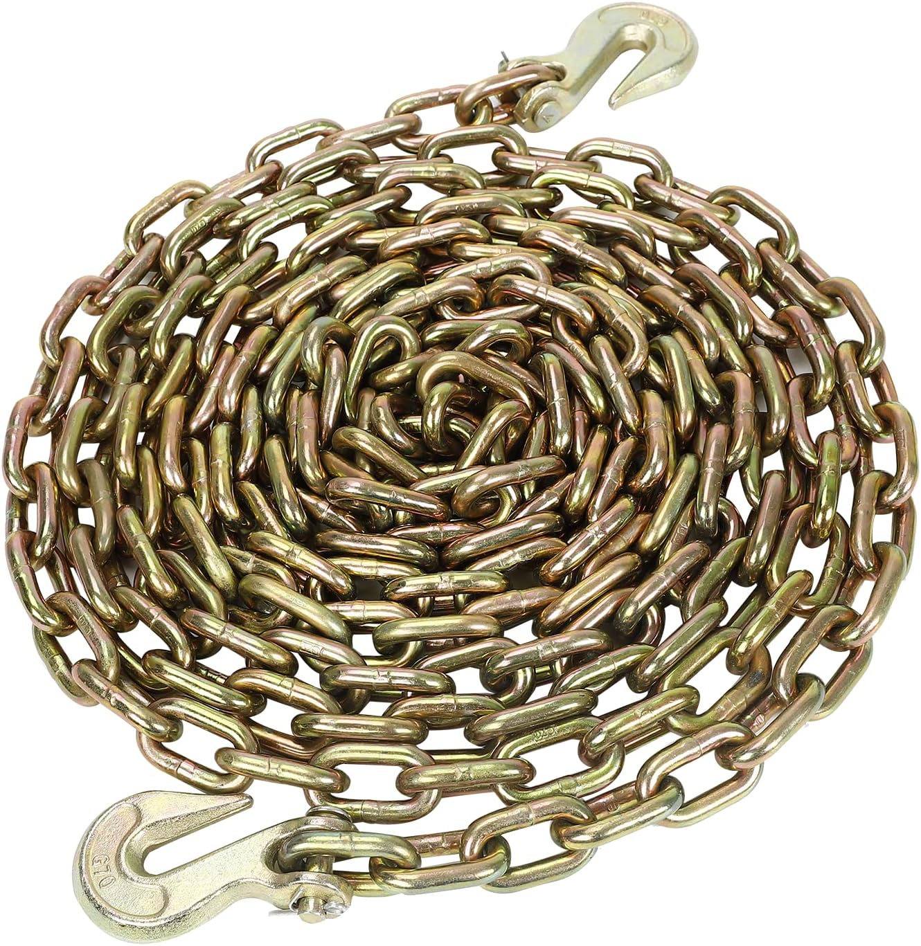 Amazon.com: 5/16" x 20' G70 Grade 70 Tie Down Binder Chain w/Grade 70 Clevis Grab Hooks 4700 lbs ...