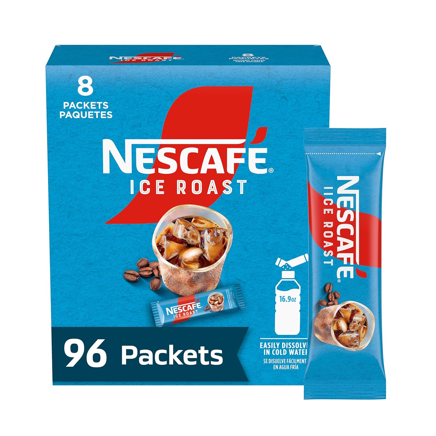 Amazon.com : NESCAFÉ Ice Roast, Instant Iced Coffee, 96 Packets ...
