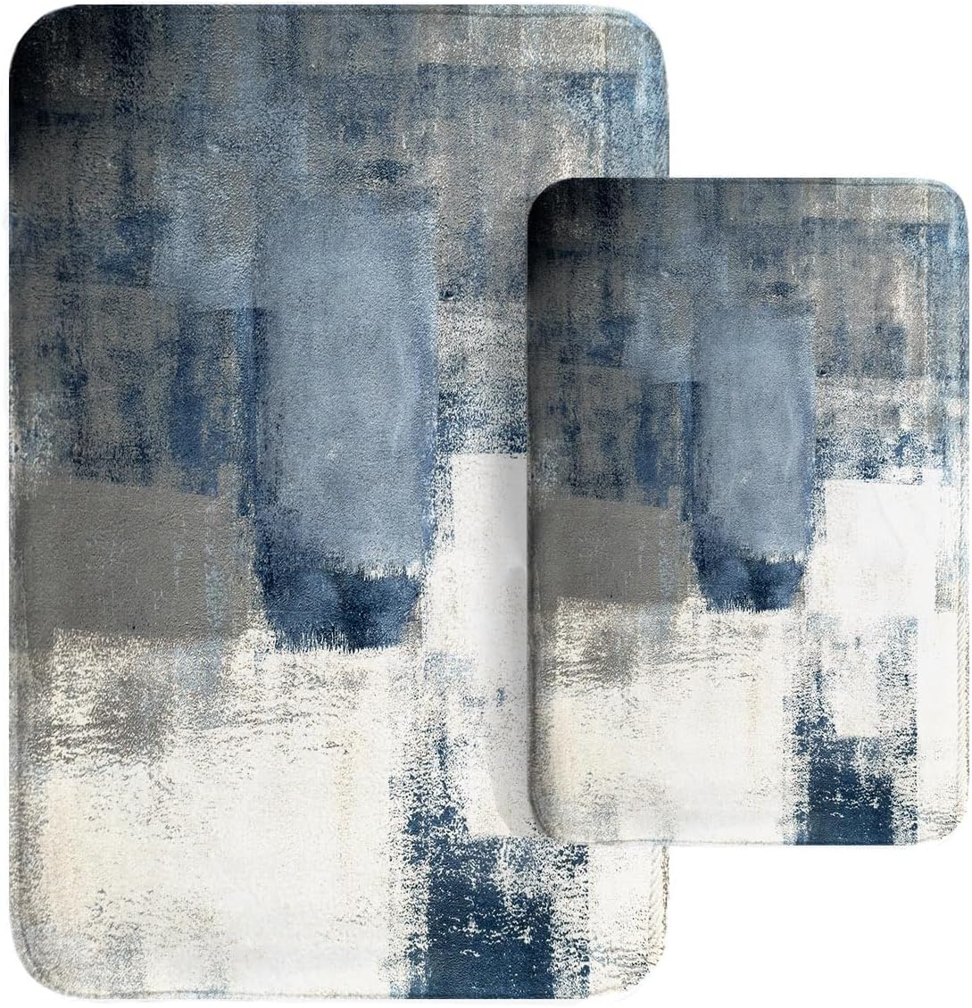Amazon.com: Britimes Modern Abstract Art Bathroom Rug Mat Set of 2 ...