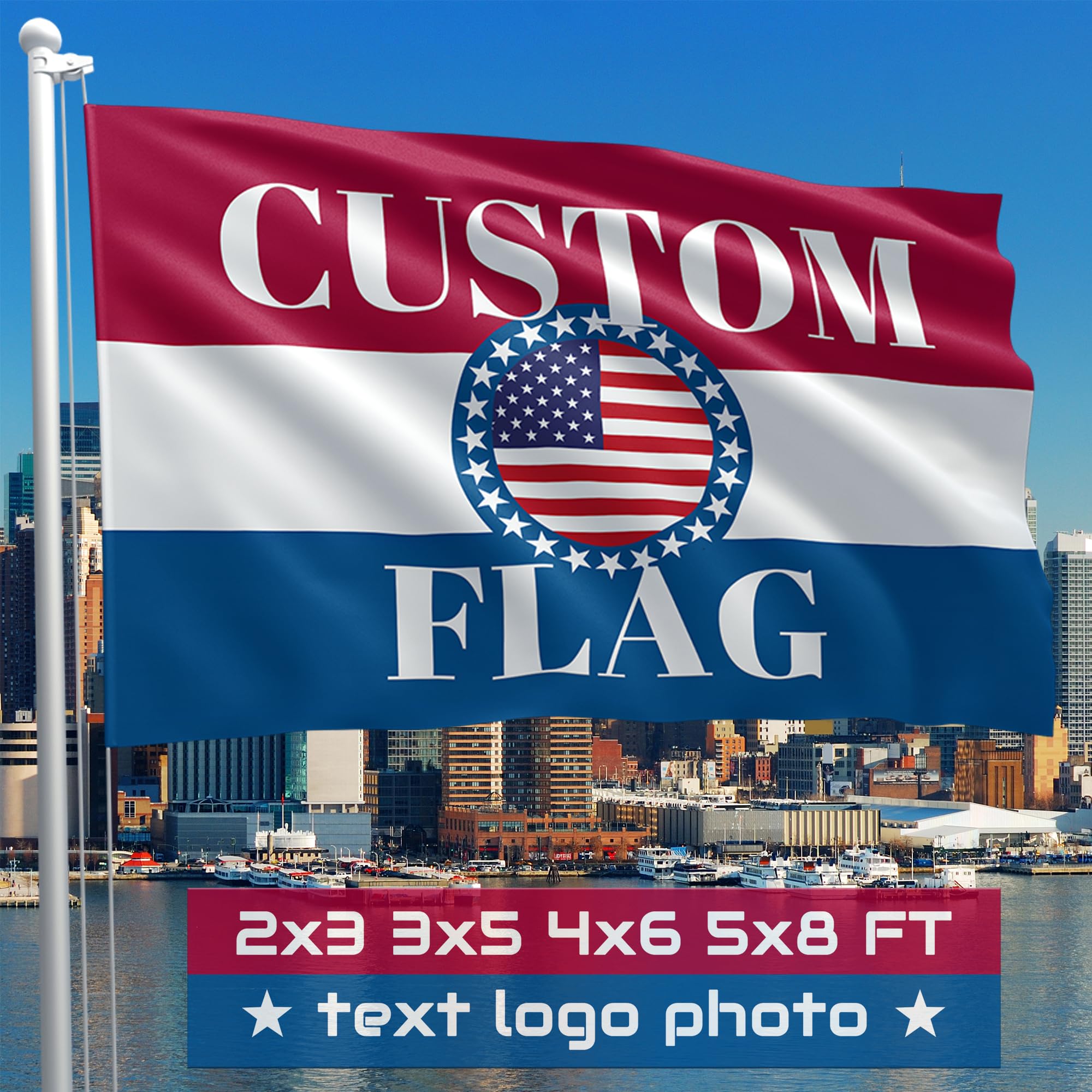 Amazon.com : Custom Flag 3x5 Ft Personalized Double Sided Outdoor Flags ...