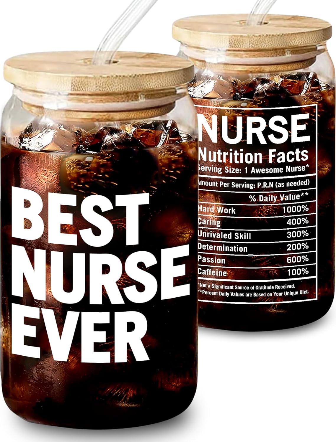 Amazon.com | KEDRIAN DISCONTINUED Best Nurse Ever Glass Cup 16oz, LPN ...