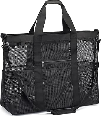 Amazon.com | Fammart Extra Large Mesh Beach Bag for Family, Pool Travel ...